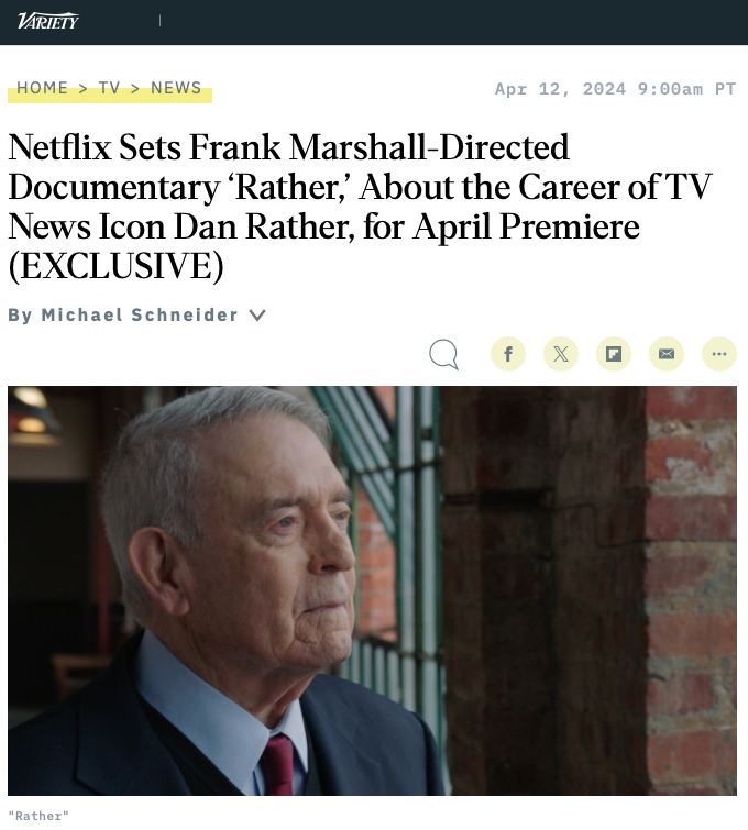 Dan Rather Documentary on Netflix
